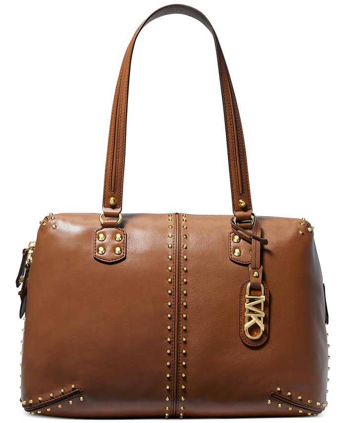 Michael Kors Astor Medium Studded Leather Shoulder Tote - Macy's