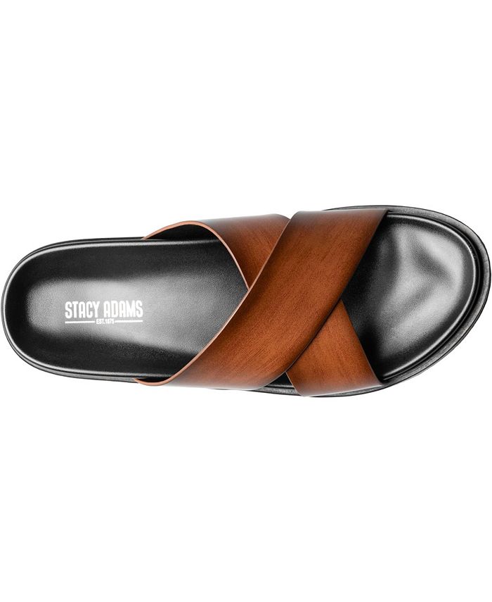 Stacy Adams Men's Montel Cross Strap Slide Sandal - Macy's