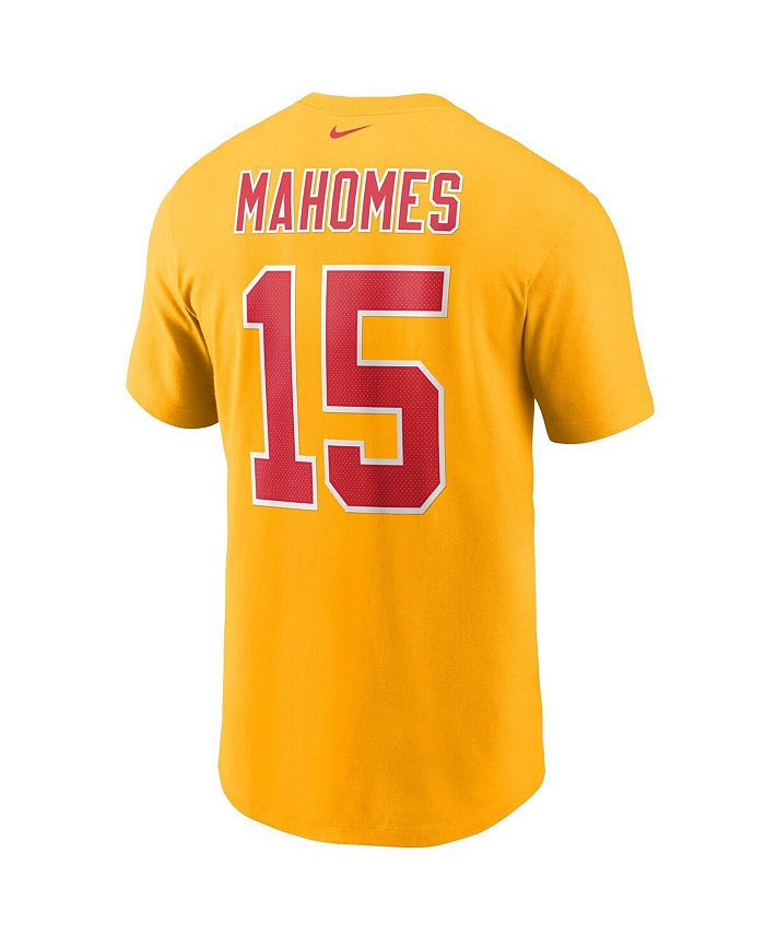 Nike Men's Patrick Mahomes Yellow Kansas City Chiefs Name and Number T ...