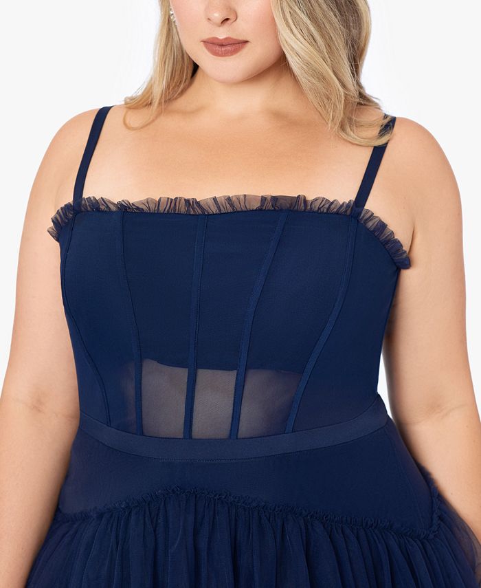 Betsy & Adam Plus Size Mesh Corset Dress & Reviews - Dresses - Plus ...