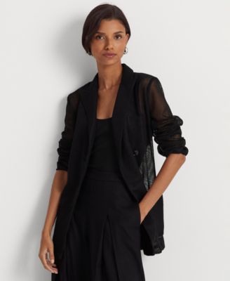 Lauren Ralph Lauren Women's Double-Breasted Mesh Blazer - Macy's