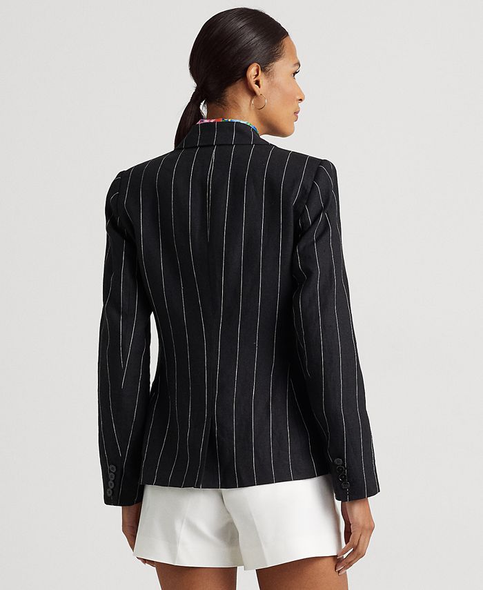 Lauren Ralph Lauren Women's Pinstripe Linen Blazer - Macy's