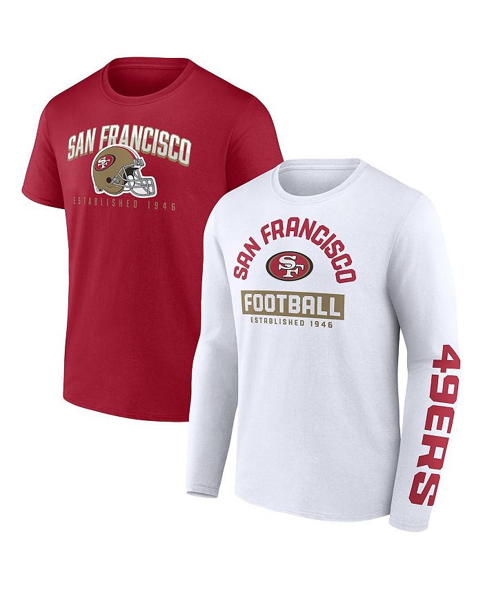 Fanatics Men's Scarlet, White San Francisco 49ers Long and Short Sleeve ...