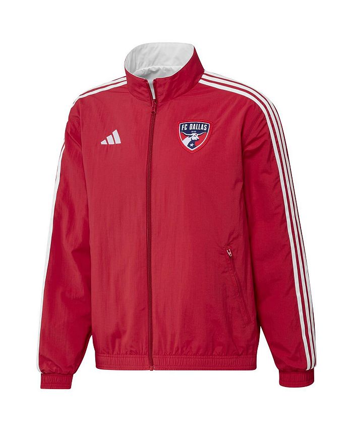 adidas Men's Red and White FC Dallas 2023 On-Field Anthem Full-Zip ...