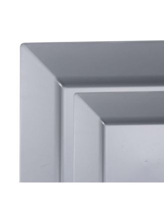 Silver Square Plastic Plates Dinnerware Value Set (120 Sets) - Macy's