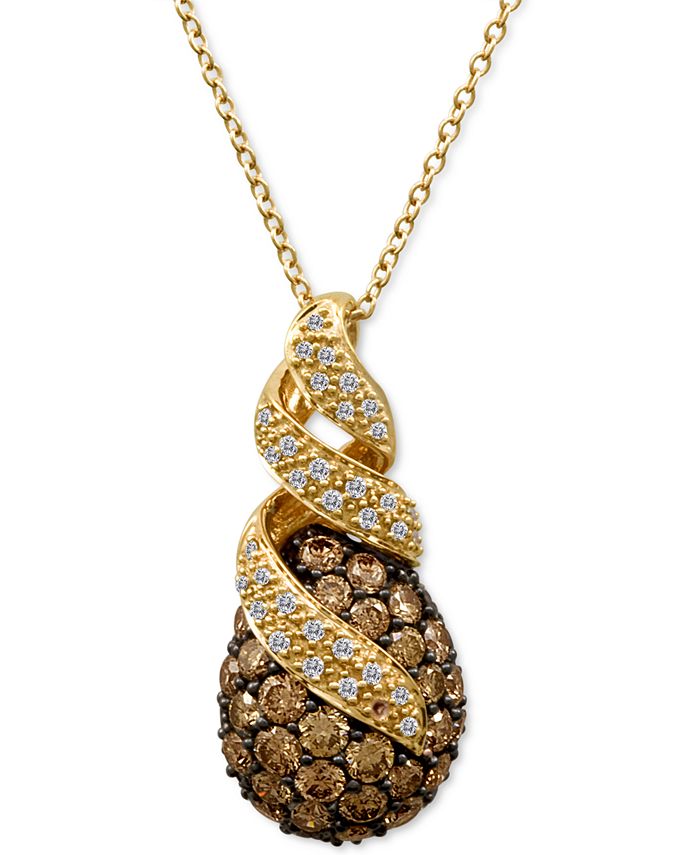 Le Vian Chocolatier® Chocolate Diamond (2 ct. t.w.) & Vanilla Diamond ...