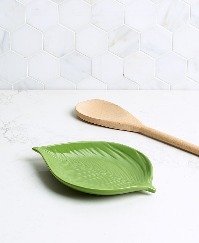 The Cellar Harvest Figural Leaf Earthenware Spoon Rest, Created for ...