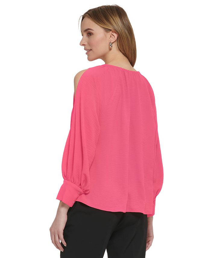 Calvin Klein Women's Long Sleeve Cold Shoulder Blouse - Macy's