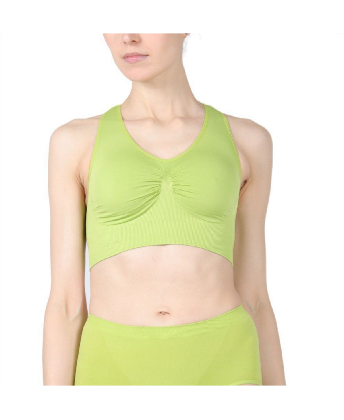 MeMoi Womens Lleva Seamless Shaping Racerback Sports Bra - Dark citron