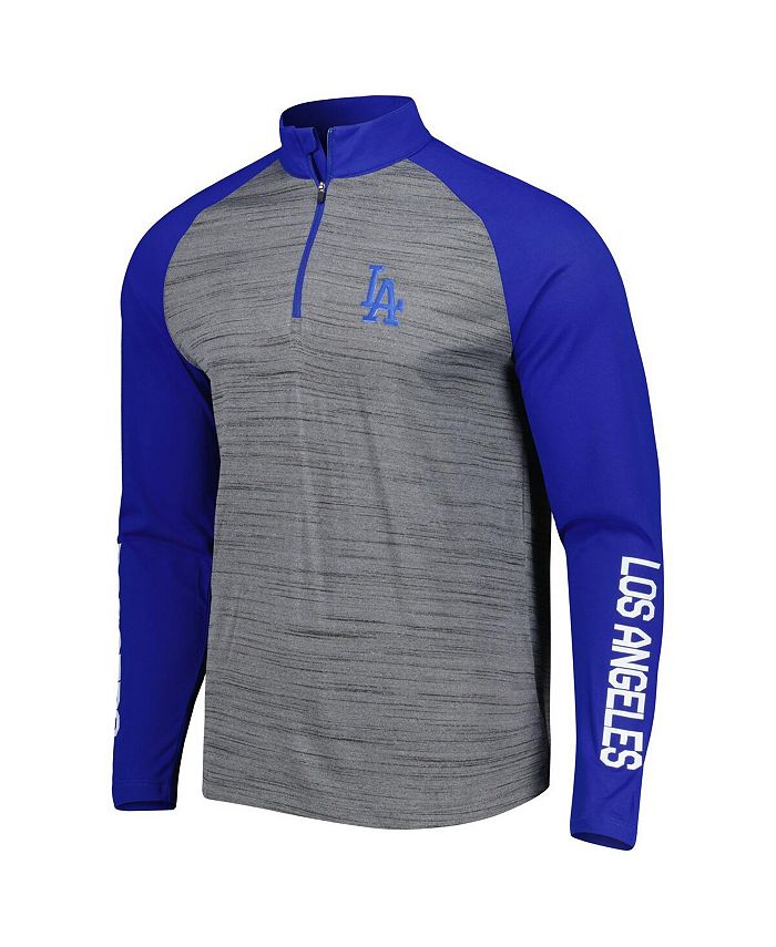 LevelWear Men's Heather Gray Los Angeles Dodgers Vandal Raglan Quarter ...