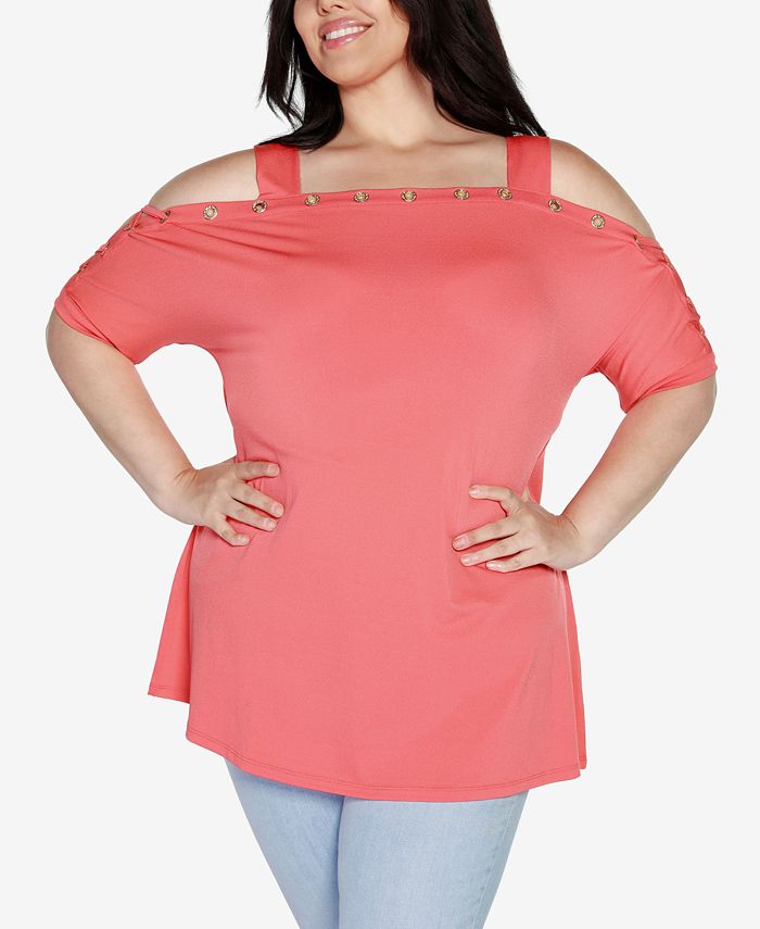 Belldini Plus Size Cold Shoulder Top - Macy's