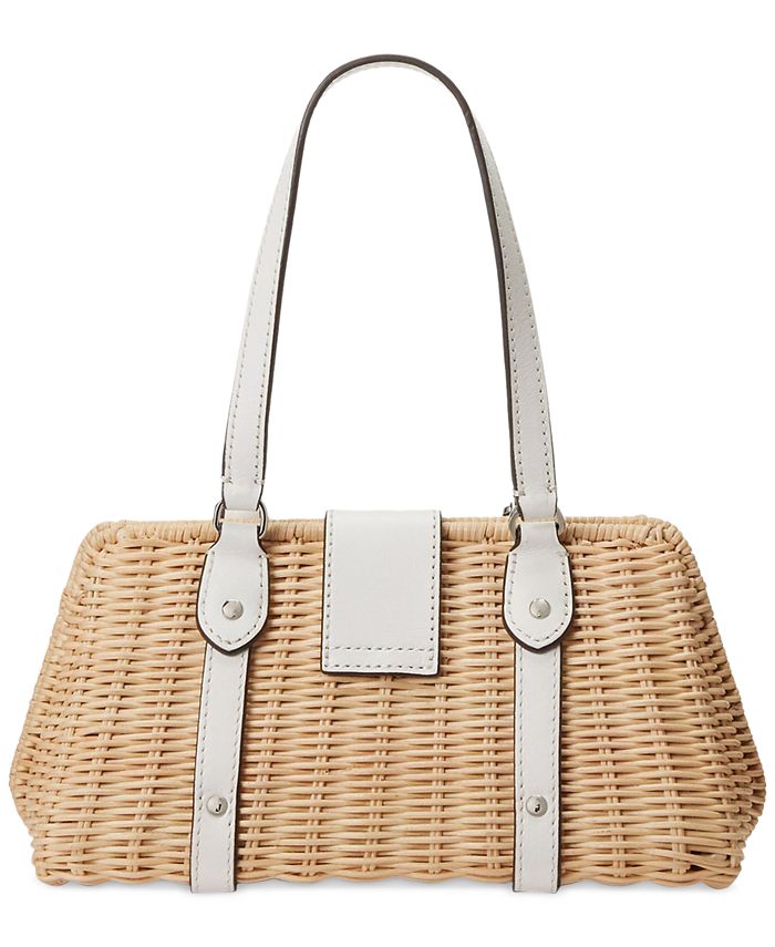 Lauren Ralph Lauren Lilly Rattan Turn-Lock Large Satchel - Macy's