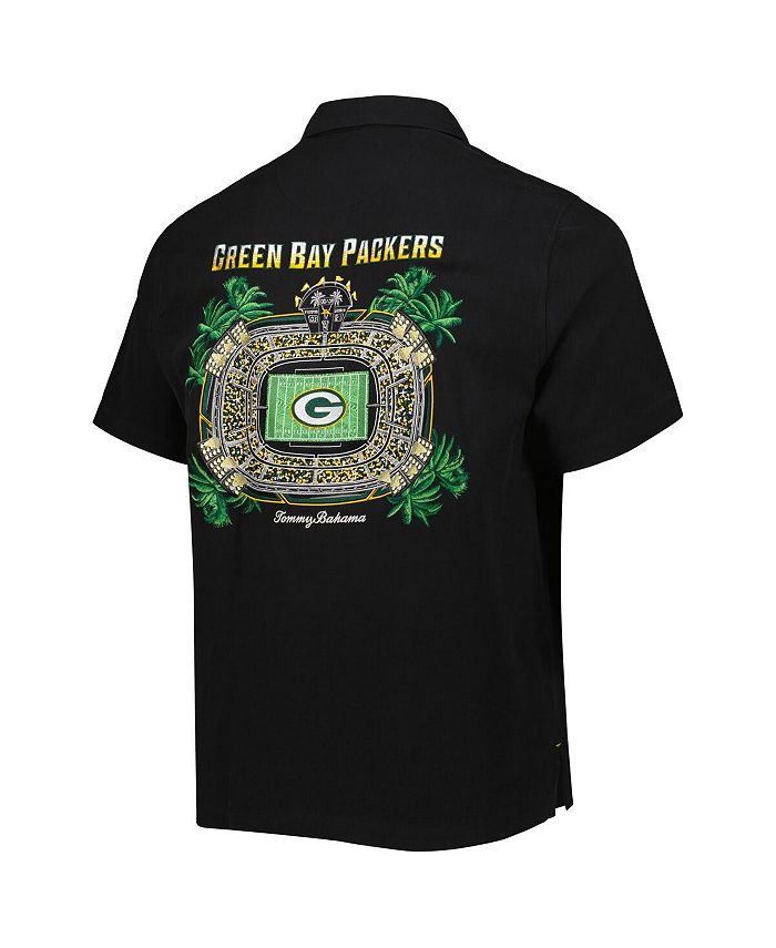 Tommy Bahama Men's Black Green Bay Packers Top of Your Game Camp Button ...