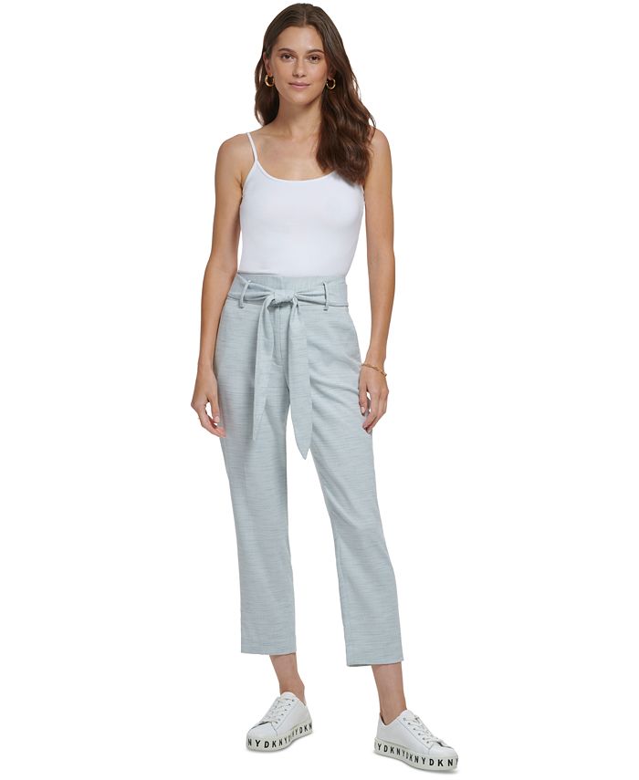 DKNY Women's High-Rise Tie-Belt Ankle Pants - Macy's