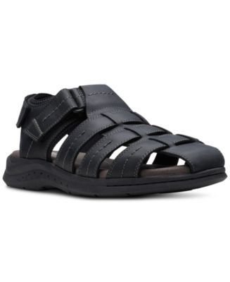Clarks Men's Walkford Fish Tumbled Leather Sandals - Macy's
