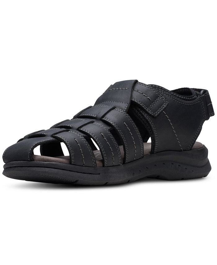 Clarks Men's Walkford Fish Tumbled Leather Sandals - Macy's