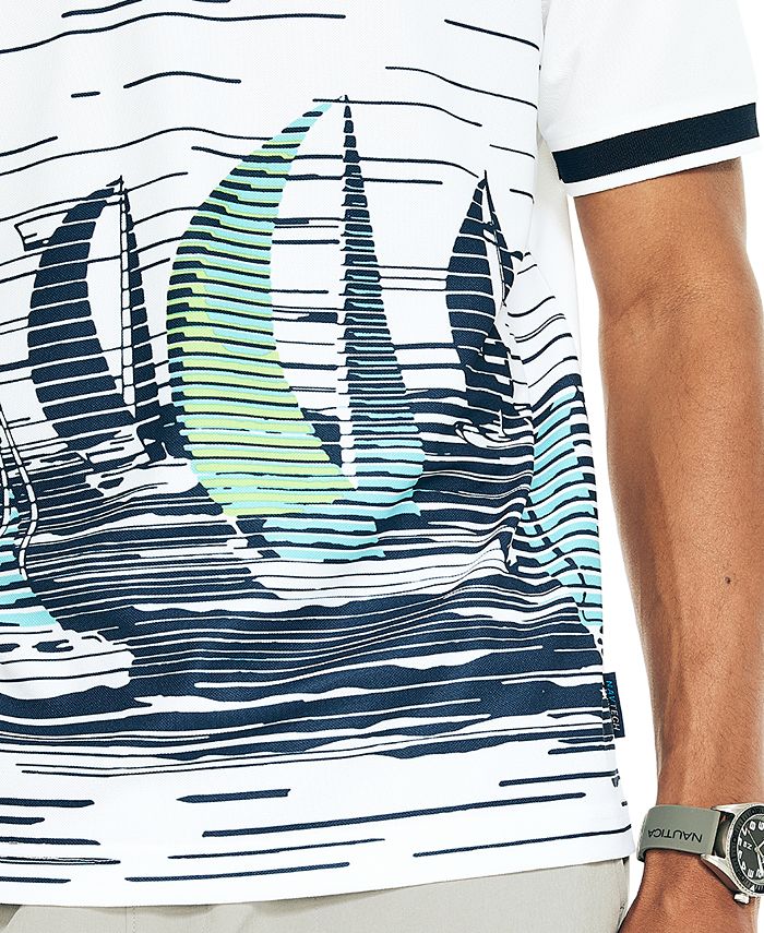 Nautica Men's Navtech Performance Classic-Fit Sailboat Print Polo - Macy's