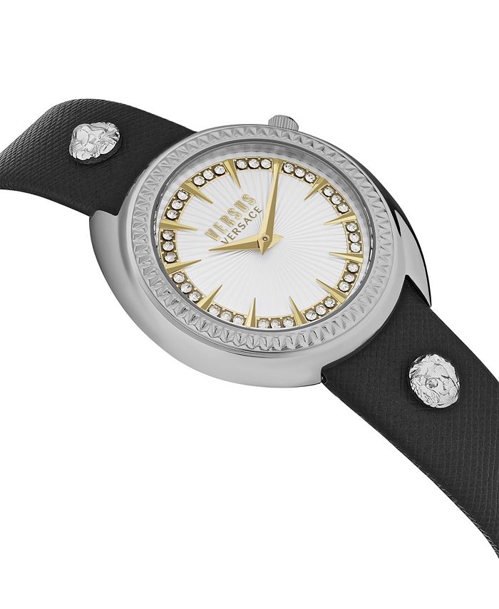 Versus Versace Women's Tortona Crystal 2 Hand Quartz Black Genuine ...