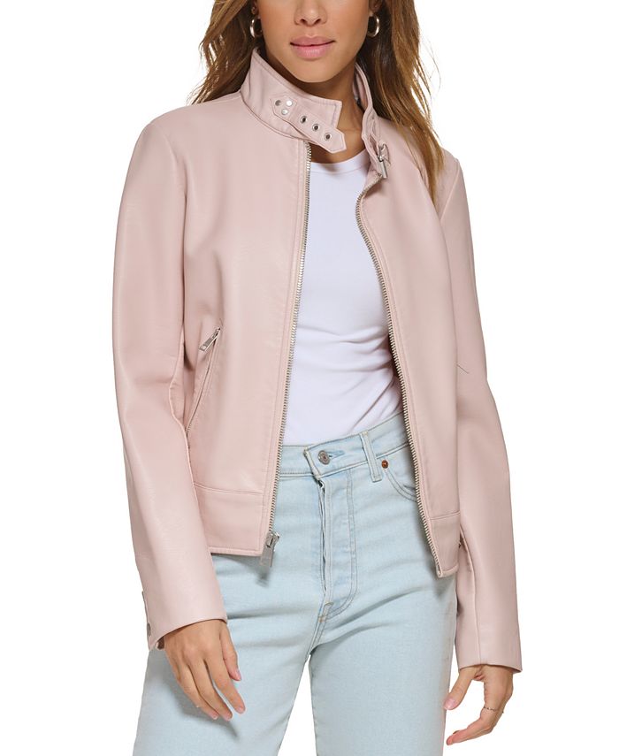 Levi's Faux-Leather Latch Collar Moto Racer Jacket - Macy's