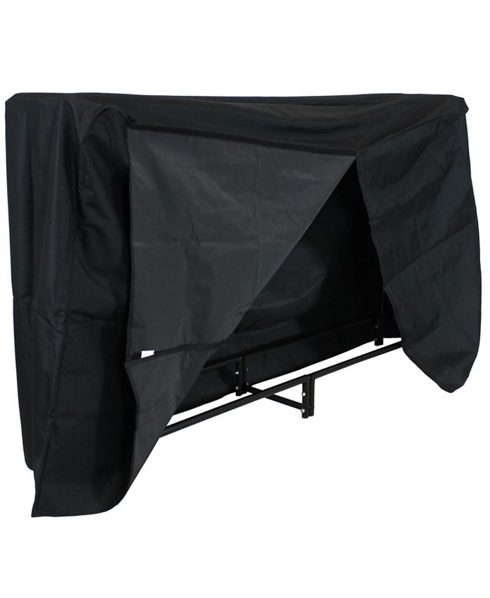 Sunnydaze Decor 6 ft Powder-Coated Steel Firewood Log Rack with Black ...