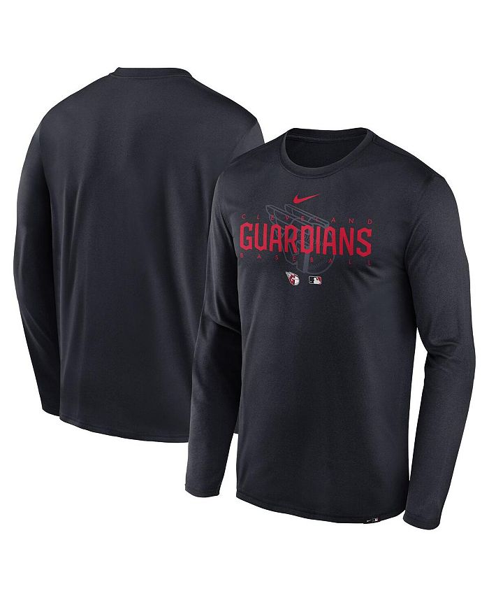 Nike Men's Navy Cleveland Guardians Authentic Collection Team Logo Legend Performance Long ...