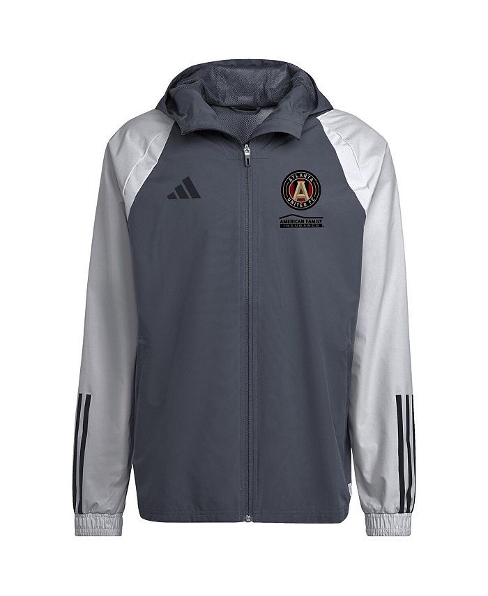 adidas Men's Charcoal Atlanta United FC All-Weather Raglan Hoodie Full ...