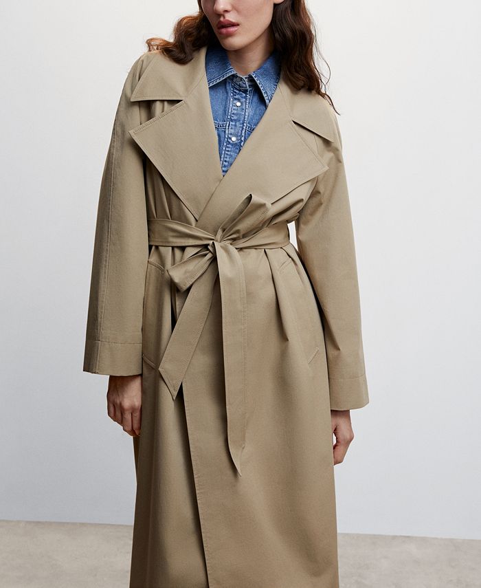 MANGO Women's Oversized Cotton Trench Coat - Macy's