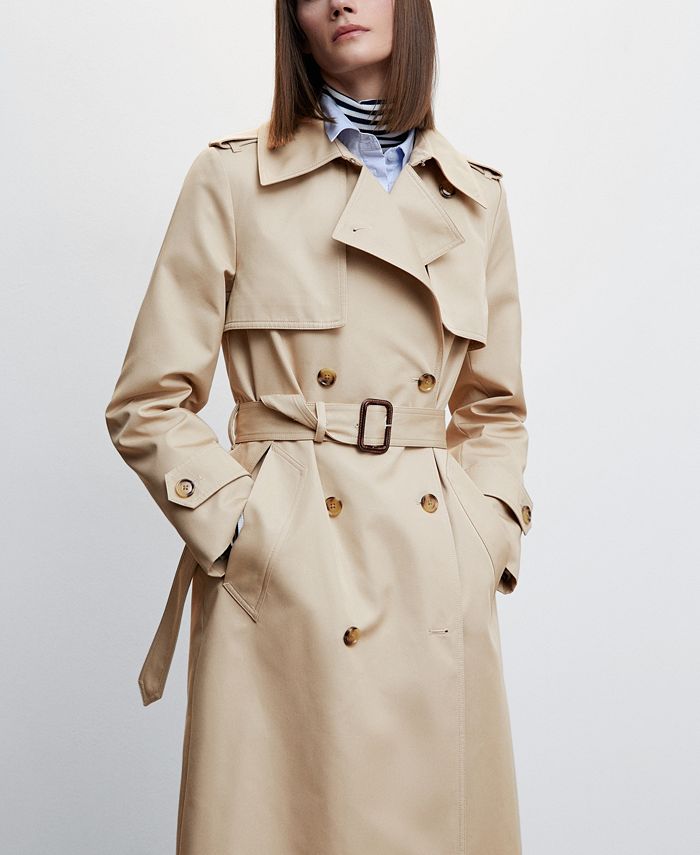 MANGO Women's Classic Long Trench Coat - Macy's