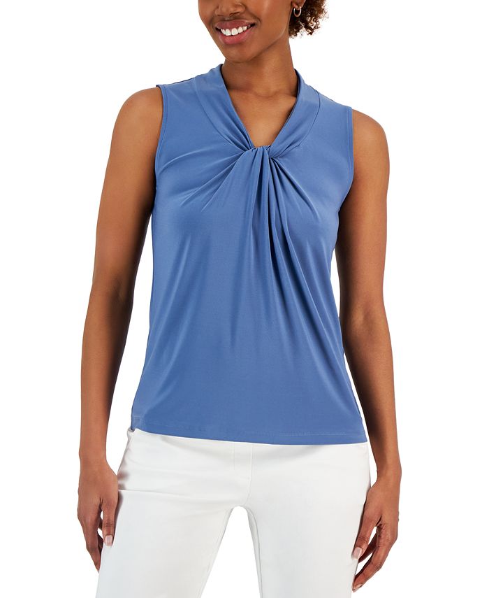 Kasper Gathered-Front Top - Macy's