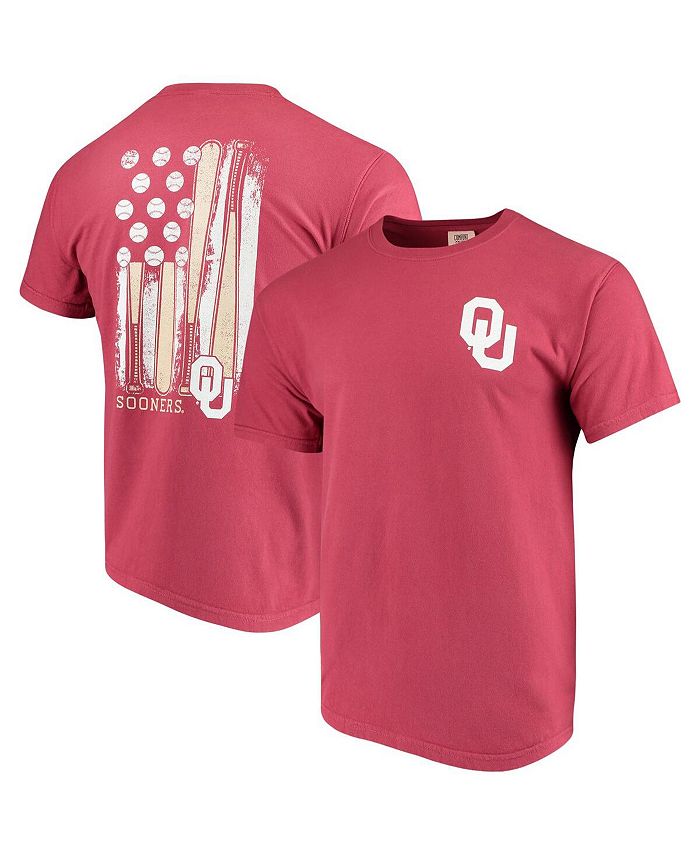 Image One Men's Crimson Oklahoma Sooners Baseball Flag Comfort Colors T ...