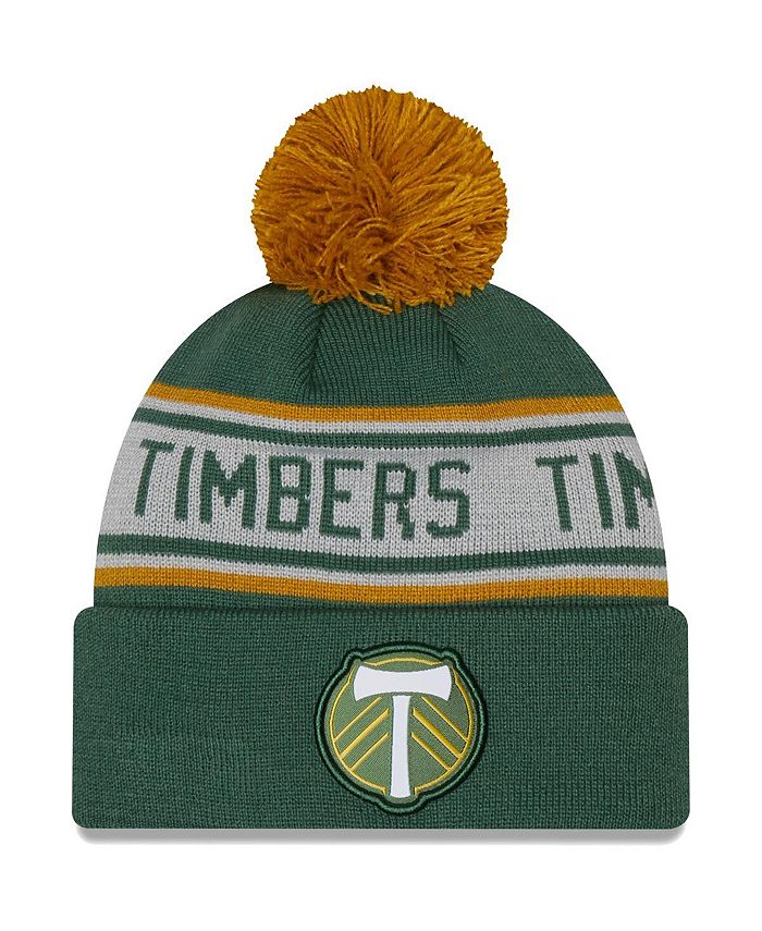 New Era Men's Green Portland Timbers Repeat Cuffed Knit Hat with Pom ...