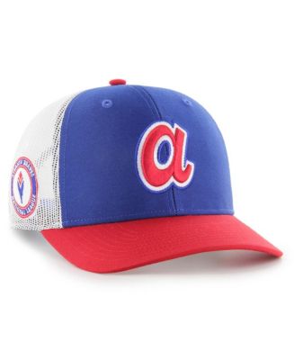 Men's '47 Brand Royal, Red Atlanta Braves Sidenote Trucker Snapback Hat ...