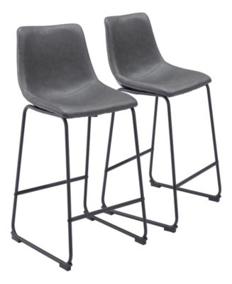 Zuo 35" each, Set of 2 Steel, Polyurethane Smart Counter Chair - Macy's
