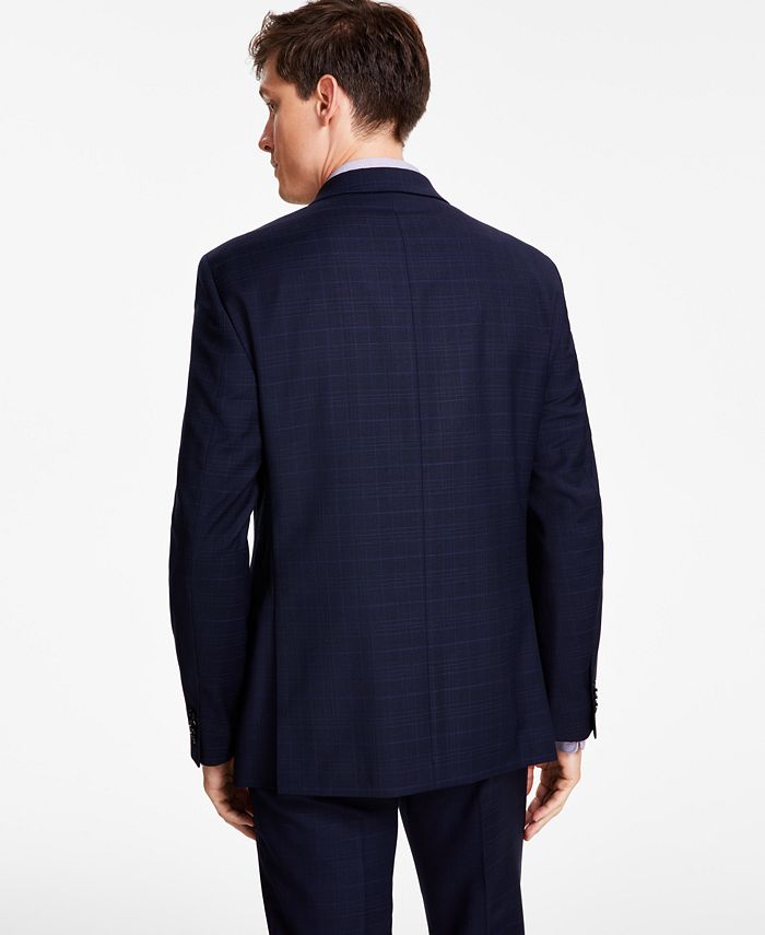 Tommy Hilfiger Men's Modern-Fit TH Flex Stretch Plaid Wool Blend Suit ...