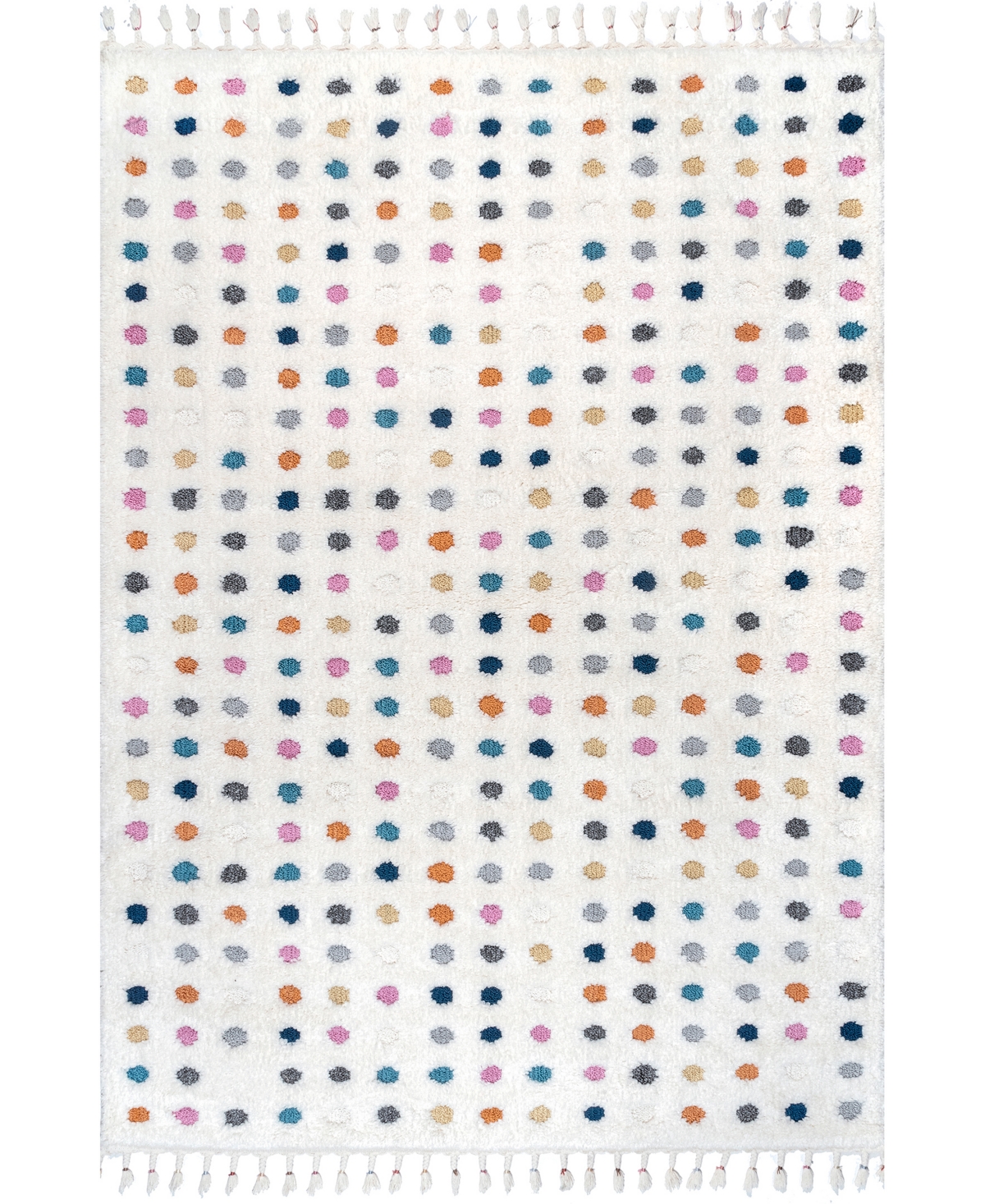 Click here for nuLoom Loft Behati Polka Dot Kids Tasseled 53 x 76... prices