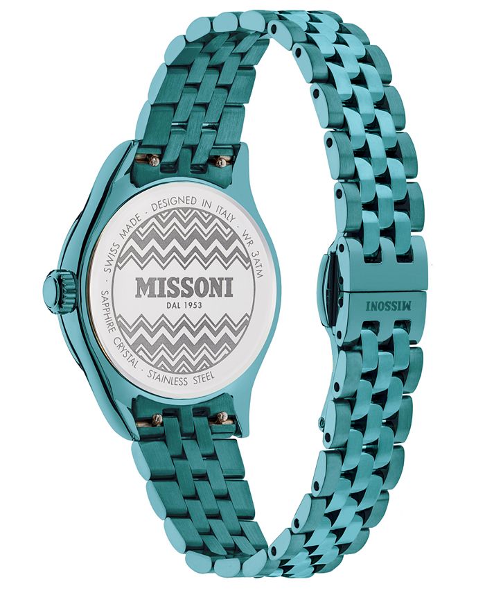 Missoni Women's Swiss Classic Green Ion Plated Bracelet Watch 34mm - Macy's