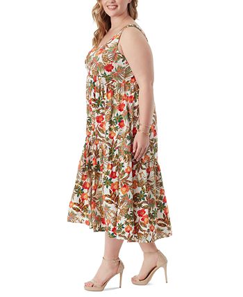 Jessica Simpson Plus Size Cheryl Tiered Smocked-Back Dress - Macy's