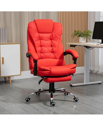 HOMCOM Executive Style Reclining Office Napping Chair PU Leather W ...
