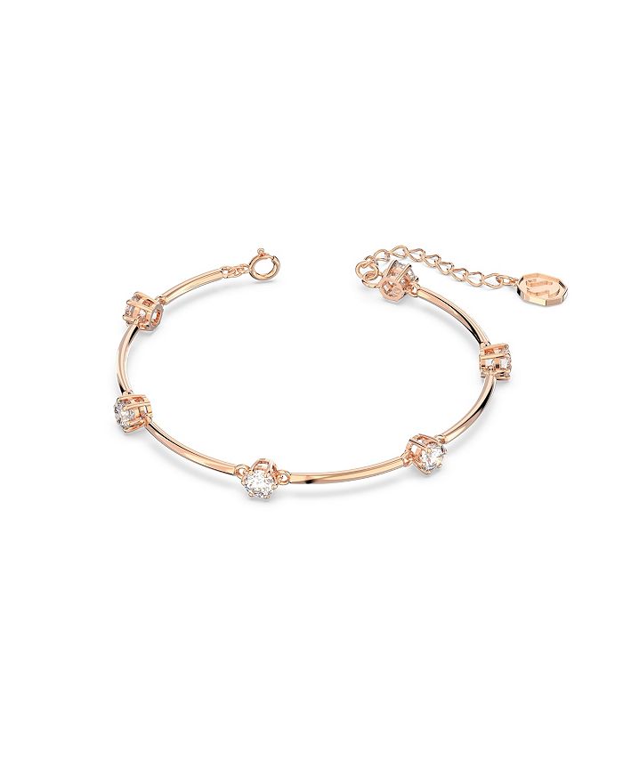 Swarovski Crystal Constella Bracelet Round Cut White Rose Gold-Tone ...