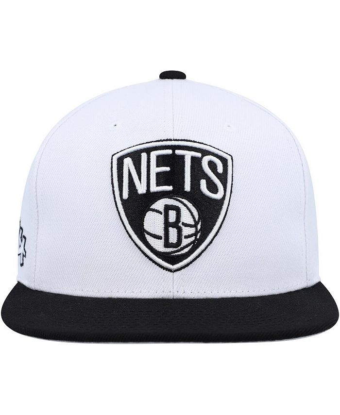 Mitchell & Ness Men's White, Black Brooklyn Nets Side Core 2.0 Snapback ...