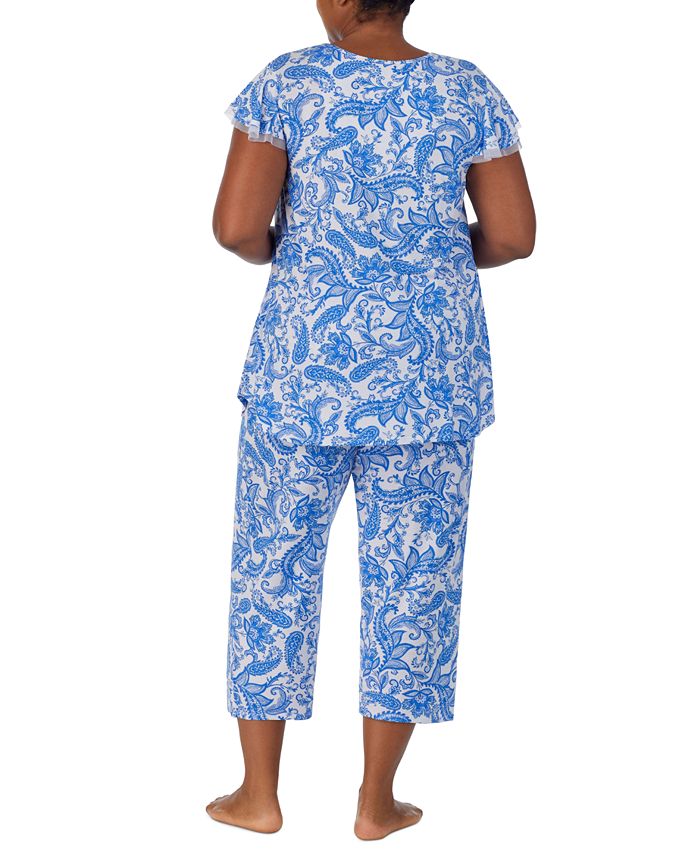 Ellen Tracy Plus Size 2-Pc. Cropped Paisley Pajamas Set - Macy's