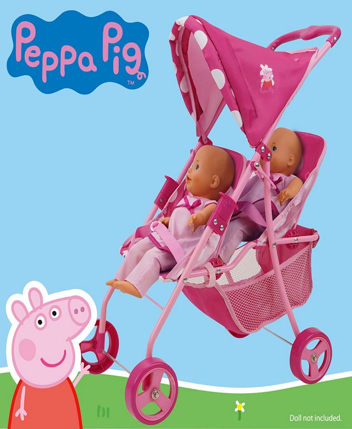 Peppa Pig Pink And White Dots Doll Twin Stroller - Macy's