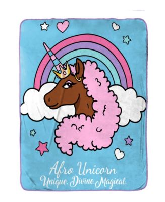 Jay Franco Afro Unicorn Unique, Divine, Magical Silk Touch Throw, 60" x ...