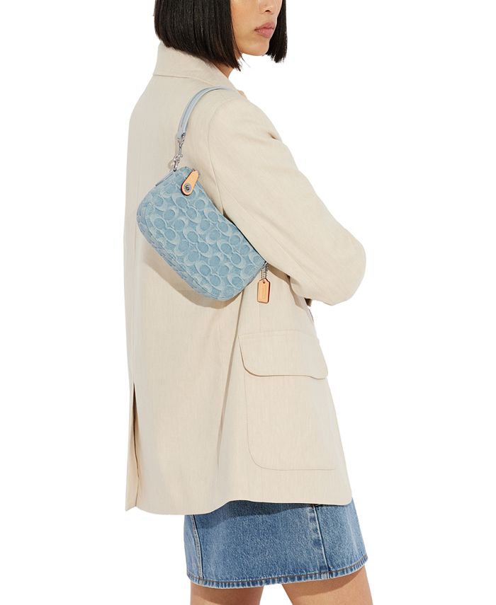 COACH Washed Denim Signature Mini Swinger 20 - Macy's