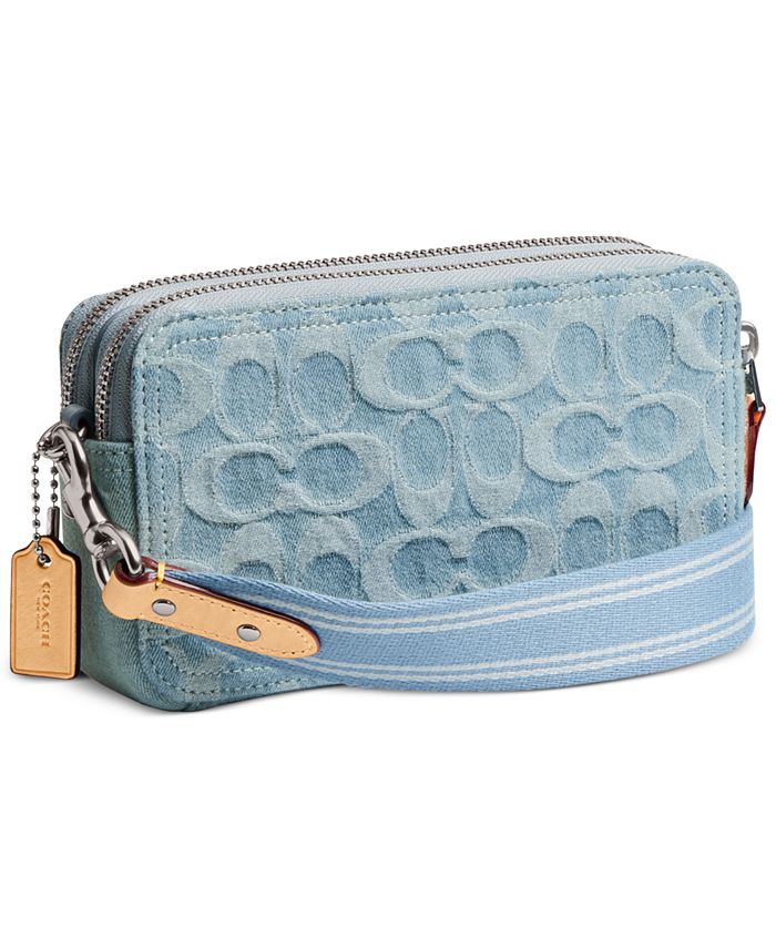 COACH Washed Denim Signature Kira Mini Crossbody & Reviews - Handbags ...