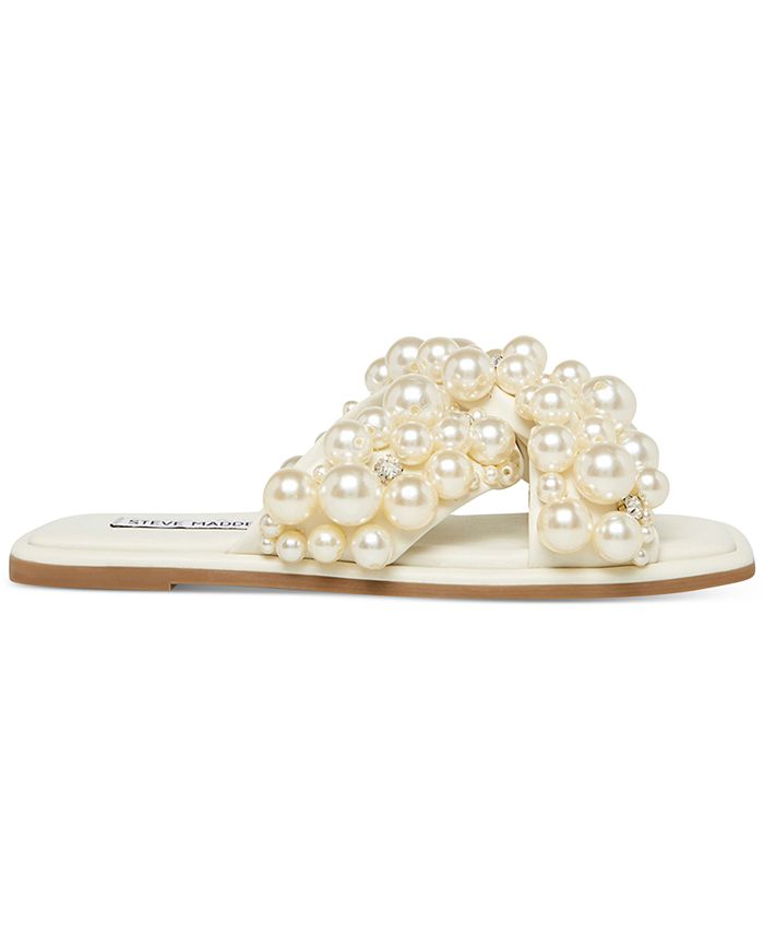 Steve Madden Women's Duri Pearl Embellished Slide Sandals - Macy's