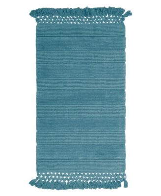 French Connection Safira Fringe 20" x 34" Cotton Bath Rug - Macy's