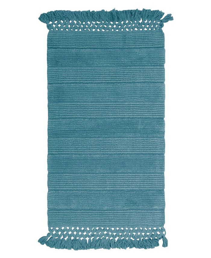 French Connection Safira Fringe 20" x 34" Cotton Bath Rug - Macy's