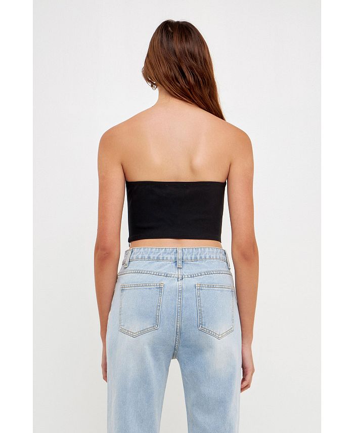 Grey Lab Women's Sweetheart Corset Tube Top - Macy's