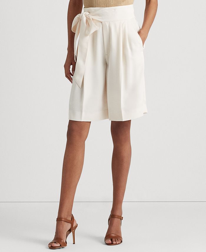 Lauren Ralph Lauren Women's Pleated Georgette Wide-Leg Shorts - Macy's